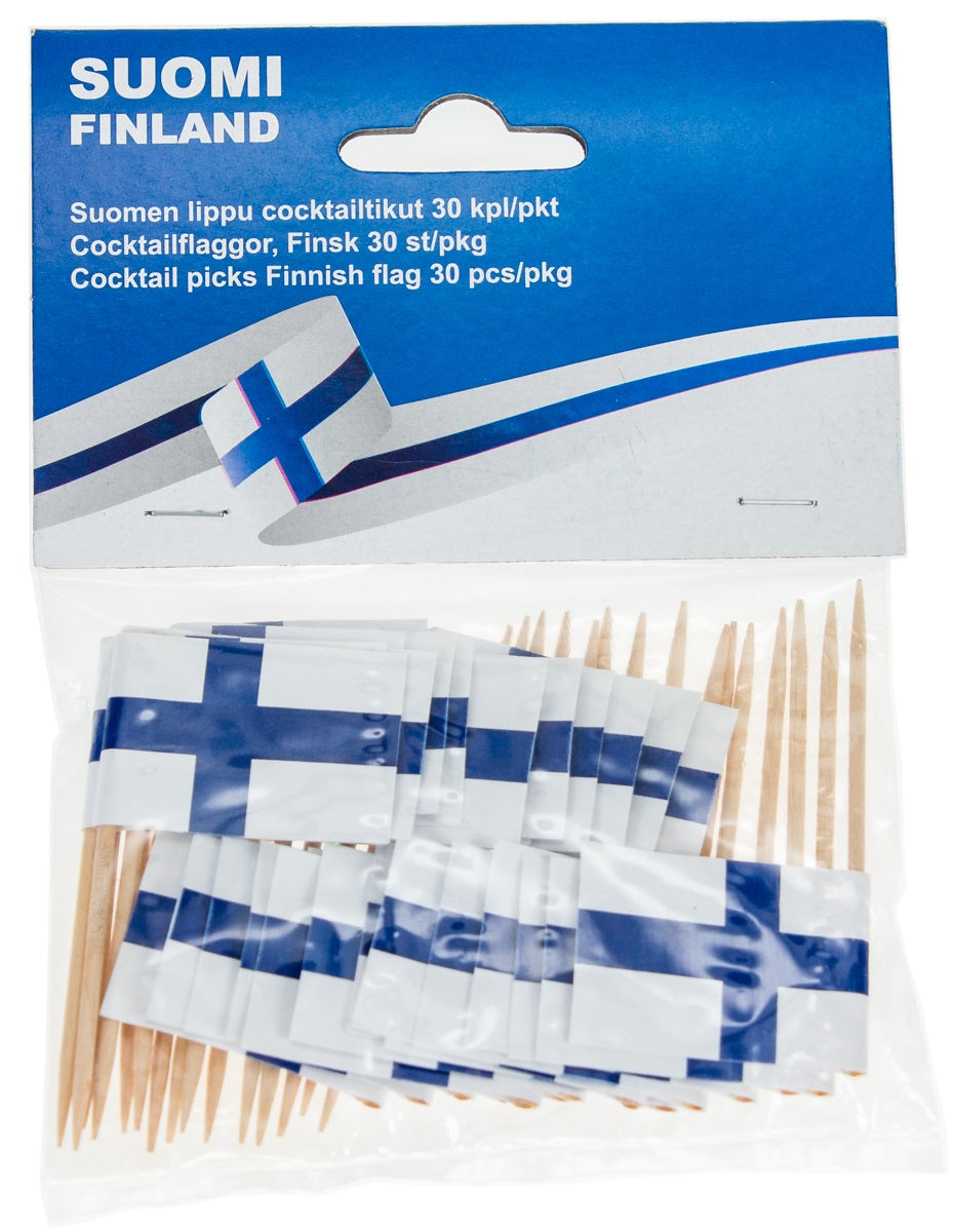 Suomen lippu cocktailtikku – Ilmapallokeskus