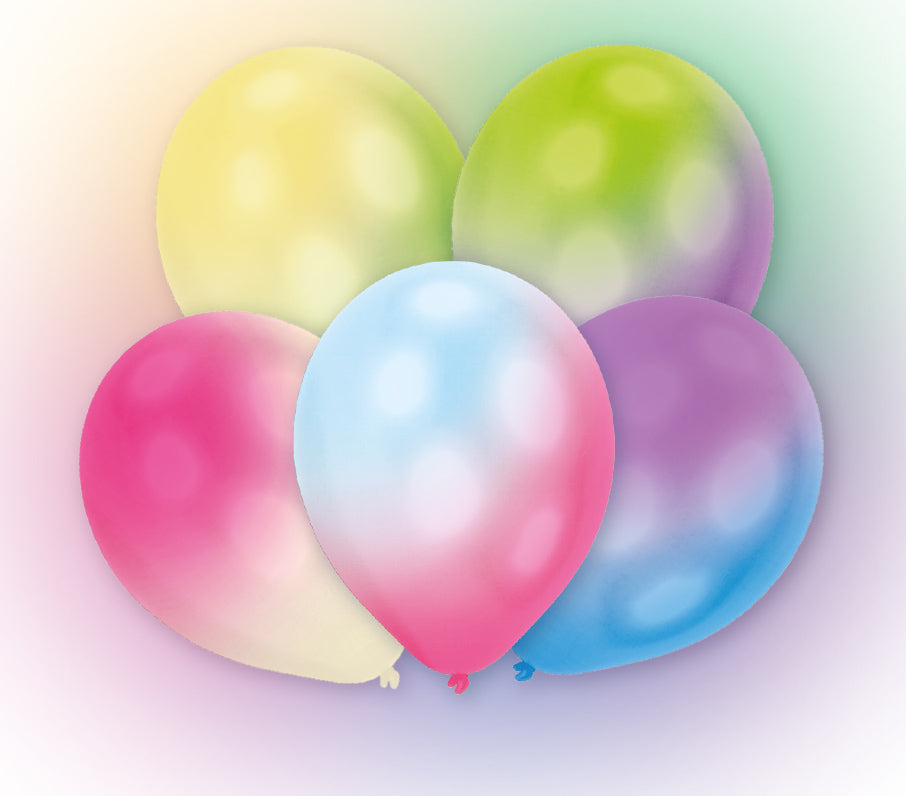 LED-ilmapallo valkoinen väriä vaihtavalla led-valolla 5 kpl/pss ...